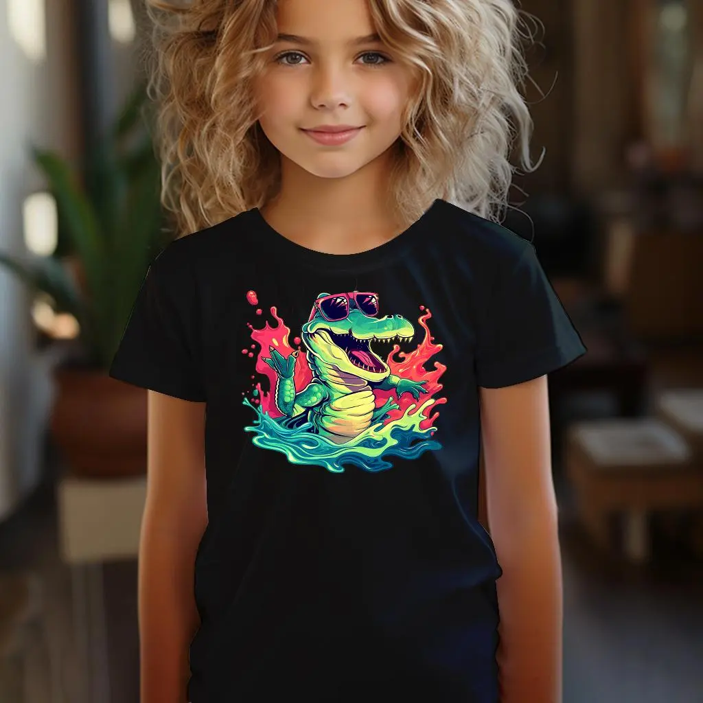 Camiseta Majica sa štampanim printom Cam 595, Dečija, Crna