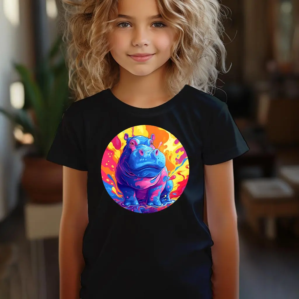 Camiseta Majica sa štampanim printom Cam 599, Dečija, Crna