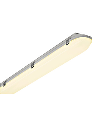 DEVO PRO II 72W 10700lm 840 230V IP66
LED vodotijesna svjetiljka sa sivim GFRP kučištem, opalnim pokrovom i inox kopčama, Dip-Switch 46W-7500lm / 53W-8500lm / 62W-9600lm / 72W-10700lm