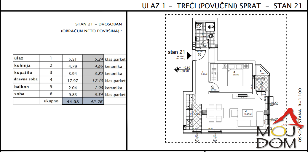 Stan,NOVI SAD,TELEP,kv: 43, € 110100, ID: 1030427