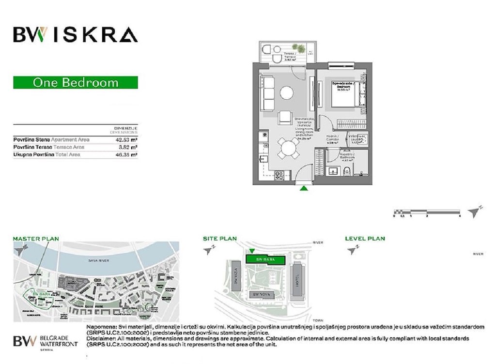 BW Iskra dvosoban stan u izgradnji 46m2