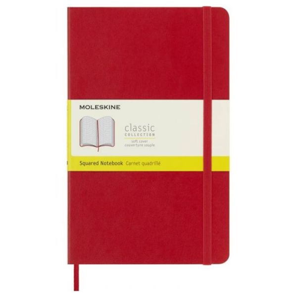 Rokovnik Moleksine Scarlet red mek povez kvadratići LG