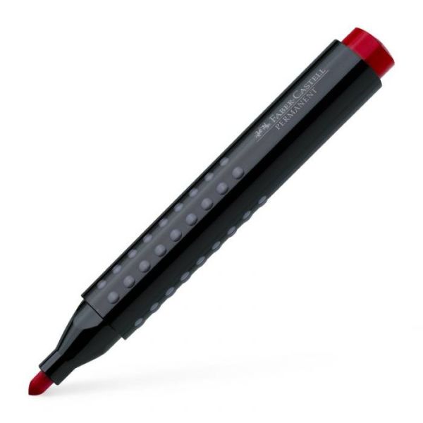 Marker Faber-Castell Grip permanentni crveni ovalni vrh