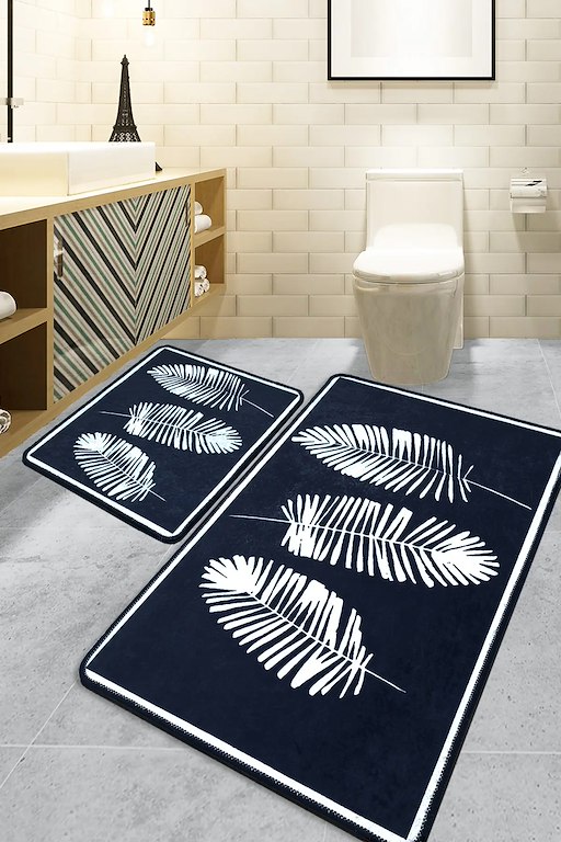 L'essentiel Maison Set 2 prostirke za kupatilo Crni