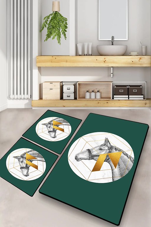 L'essentiel Maison Set 3 prostirke za kupatilo Šareni