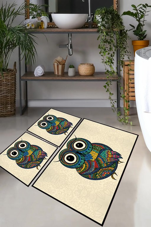L'essentiel Maison Set 3 prostirke za kupatilo Šareni