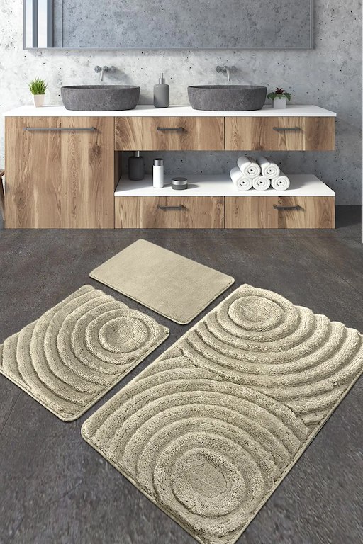 L'essentiel Maison Set 3 prostirke za kupatilo Krem