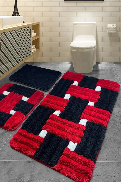 L'essentiel Maison Set 3 prostirke za kupatilo Šareni