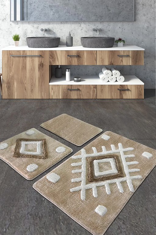 L'essentiel Maison Set 3 prostirke za kupatilo Krem