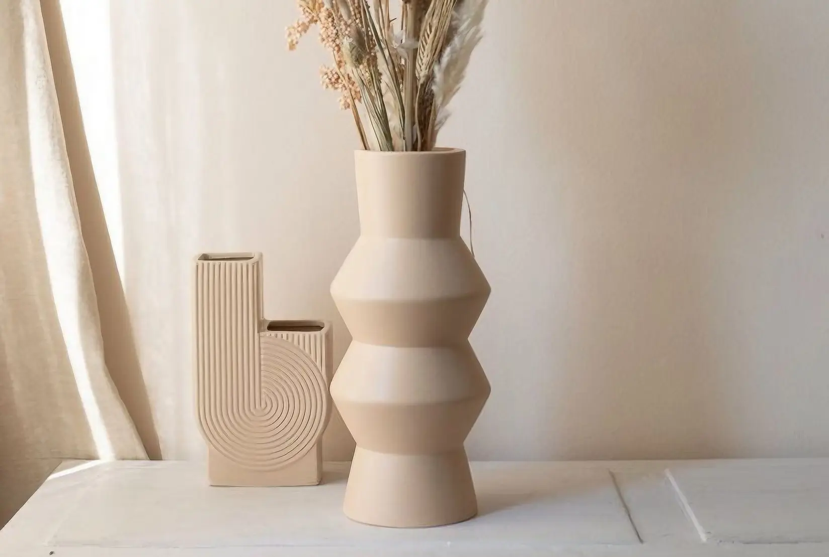 Aberto Design Vaza CY0204, 11x29x11 cm, Bež