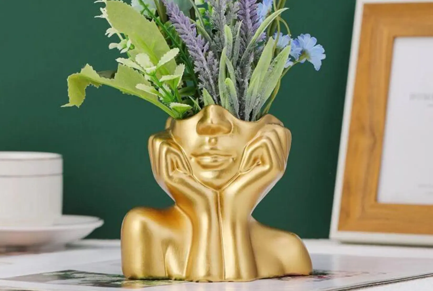 Aberto Design Vaza Skandinav Lady, 19x11x16 cm, Zlatna