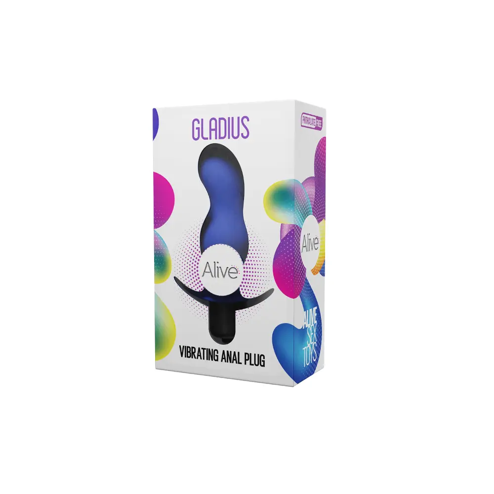 Alive Analni čep sa vibracijom Gladius, 11cm, Plavi
