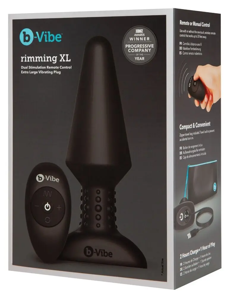 B-Vibe Analna kupa Rimming XL, Vibrirajuća, 16cm, Crna
