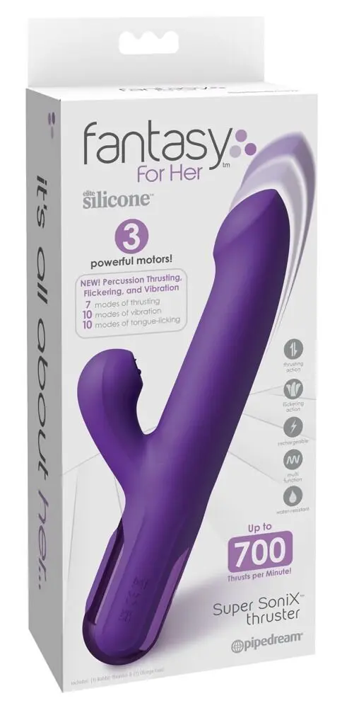 Pipedream Vibrator Fantasy For Her Super SoniX Thruster, 22cm, Ljubičasti