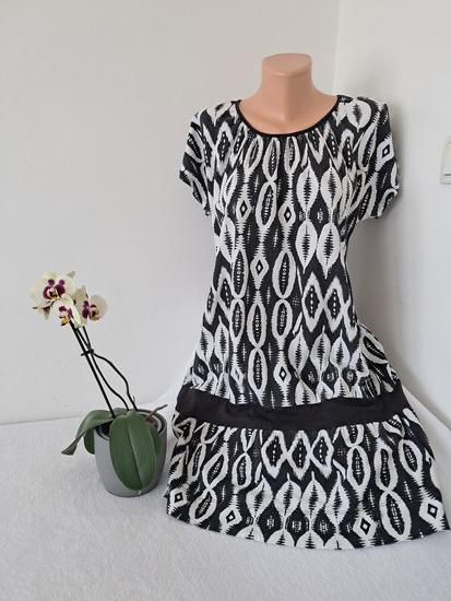 Pamucna crno-bela haljna vel 46