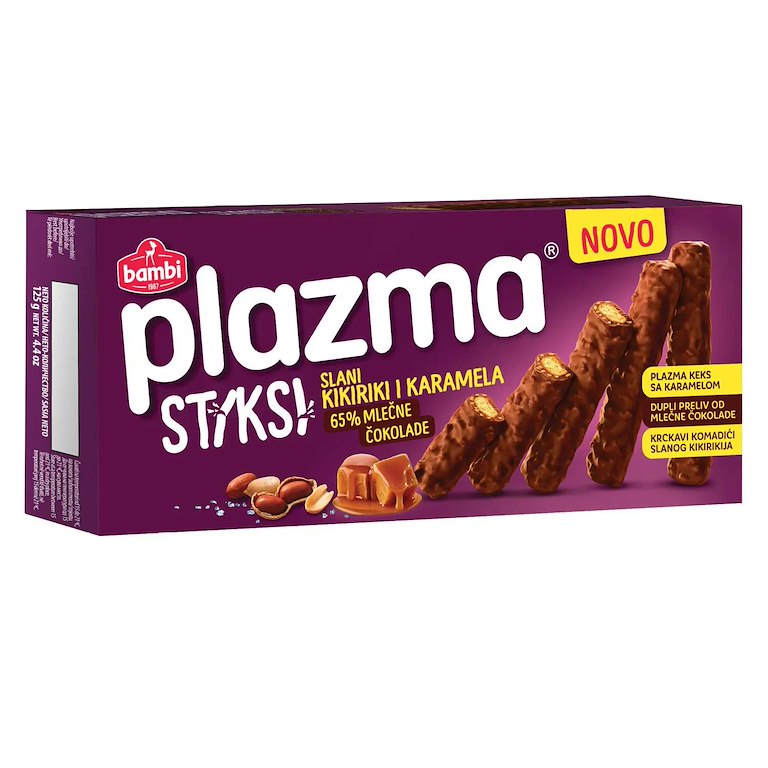 Plazma Keks Stiksi, Slani kikiriki i karamela, 120g