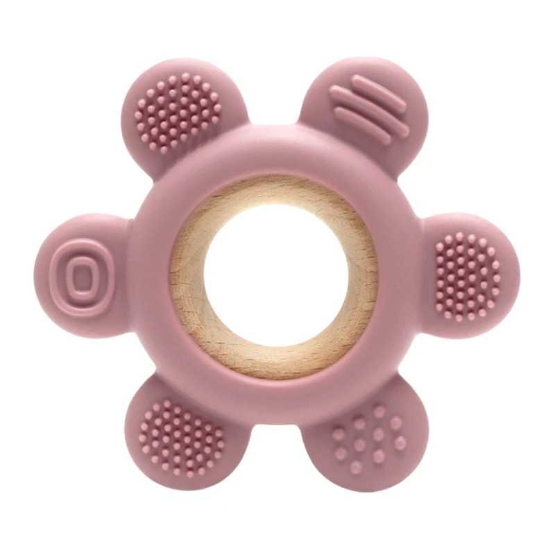 Lorelli drvena silikonska glodalica Flower, Pink