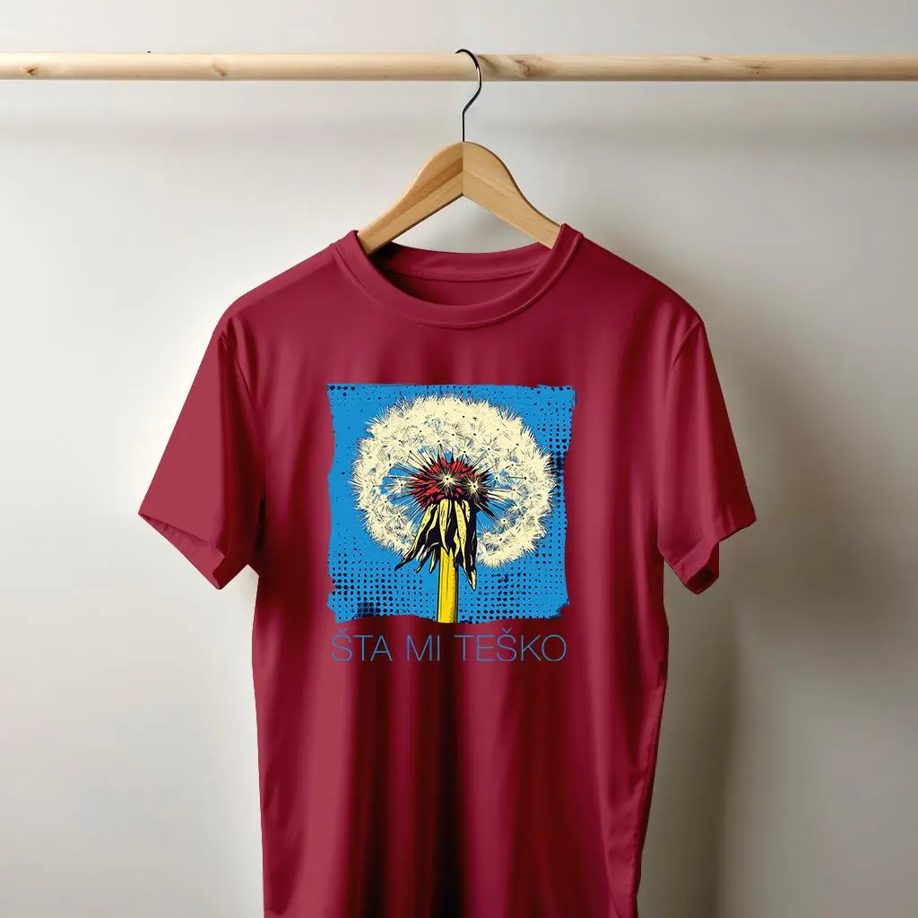 Camiseta Majica sa štampanim printom Cam 966A, Muška, Višnja
