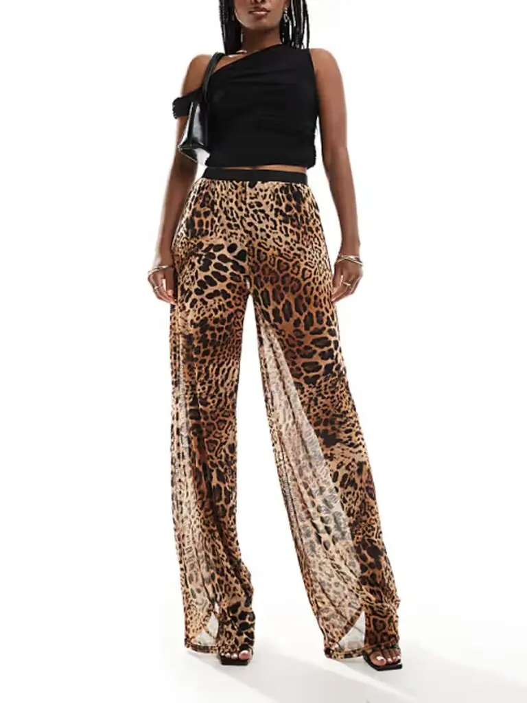 Jaded Rose Ženske pantalone Nila, Braon-Crne