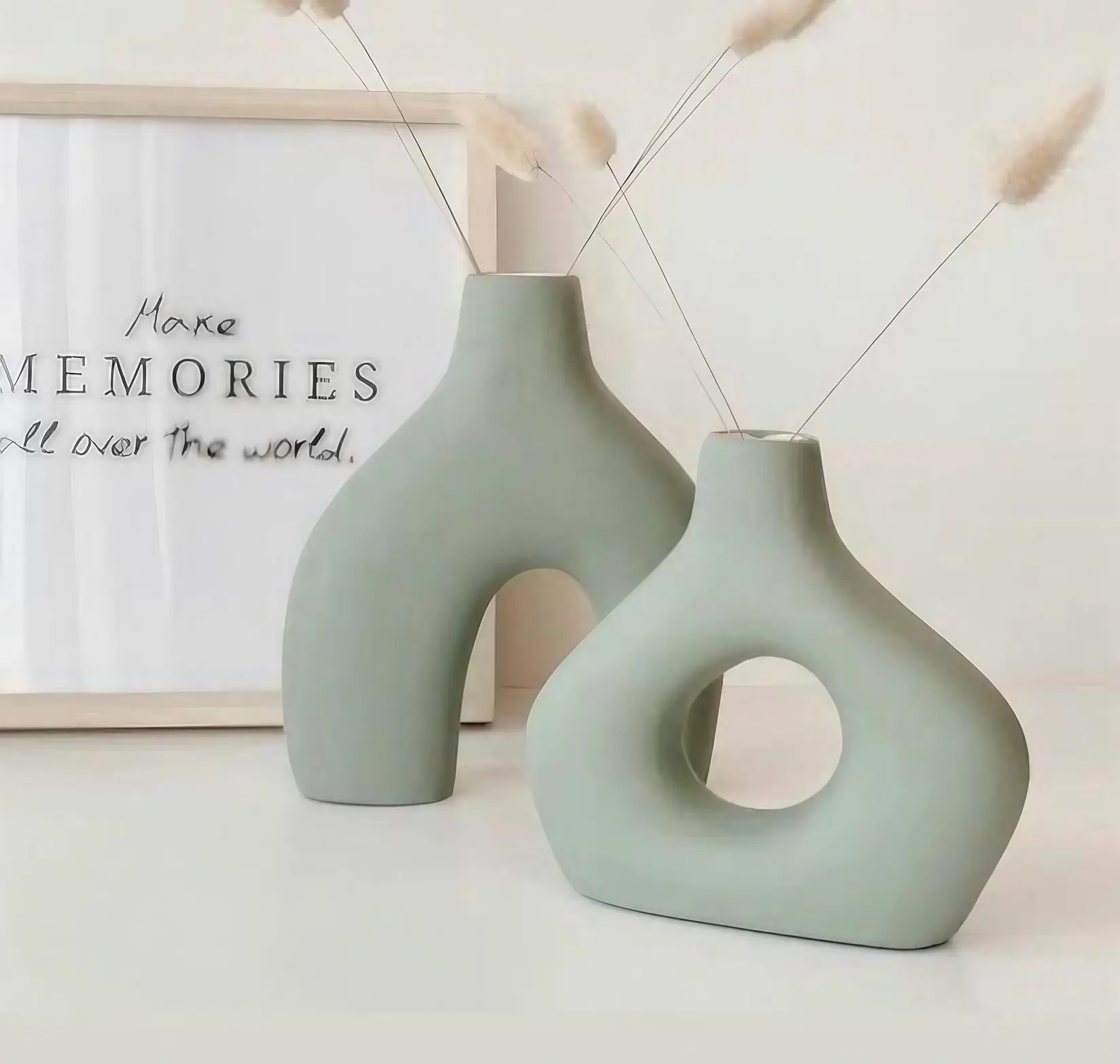 Aberto Design Set vaza CY0156, 15x4x19cm, 16x4x15cm, 2 komada, Menta