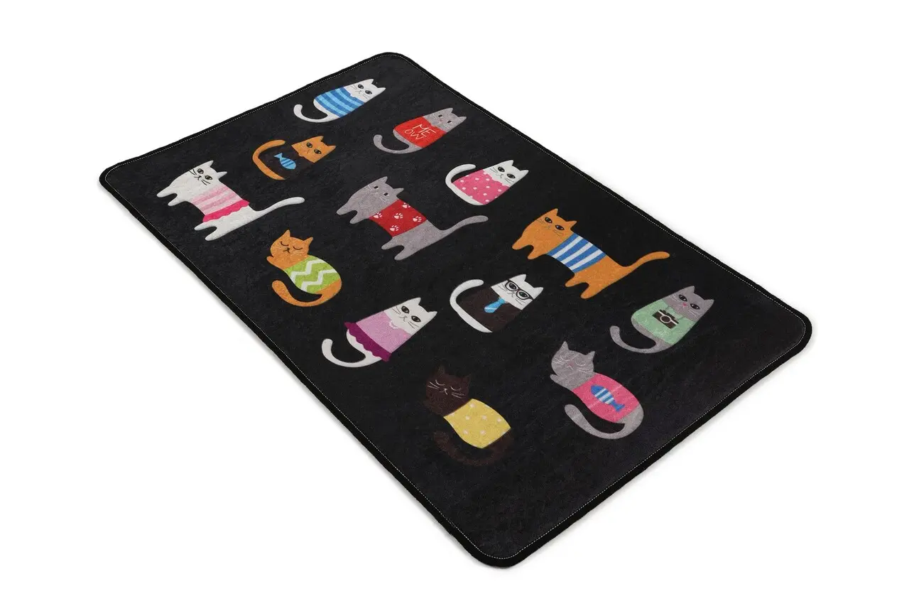 Conceptum Hypnose Tepih Black Cats, 60x90 cm, Crni