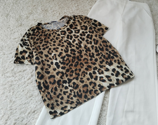    ZARA ☆ majica leopard print ☆ 100% Pamuk ☆