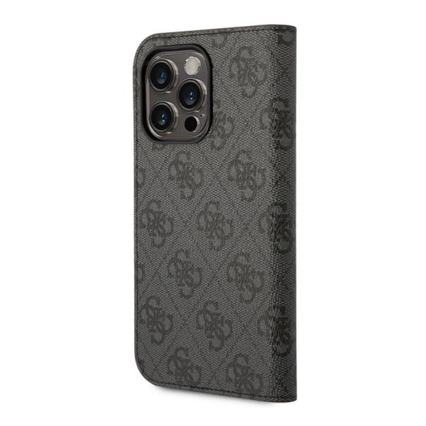 Maska za iPhone 14 Pro na preklop Guess PC/ TPU 4G Metal Camera Outline Book crna