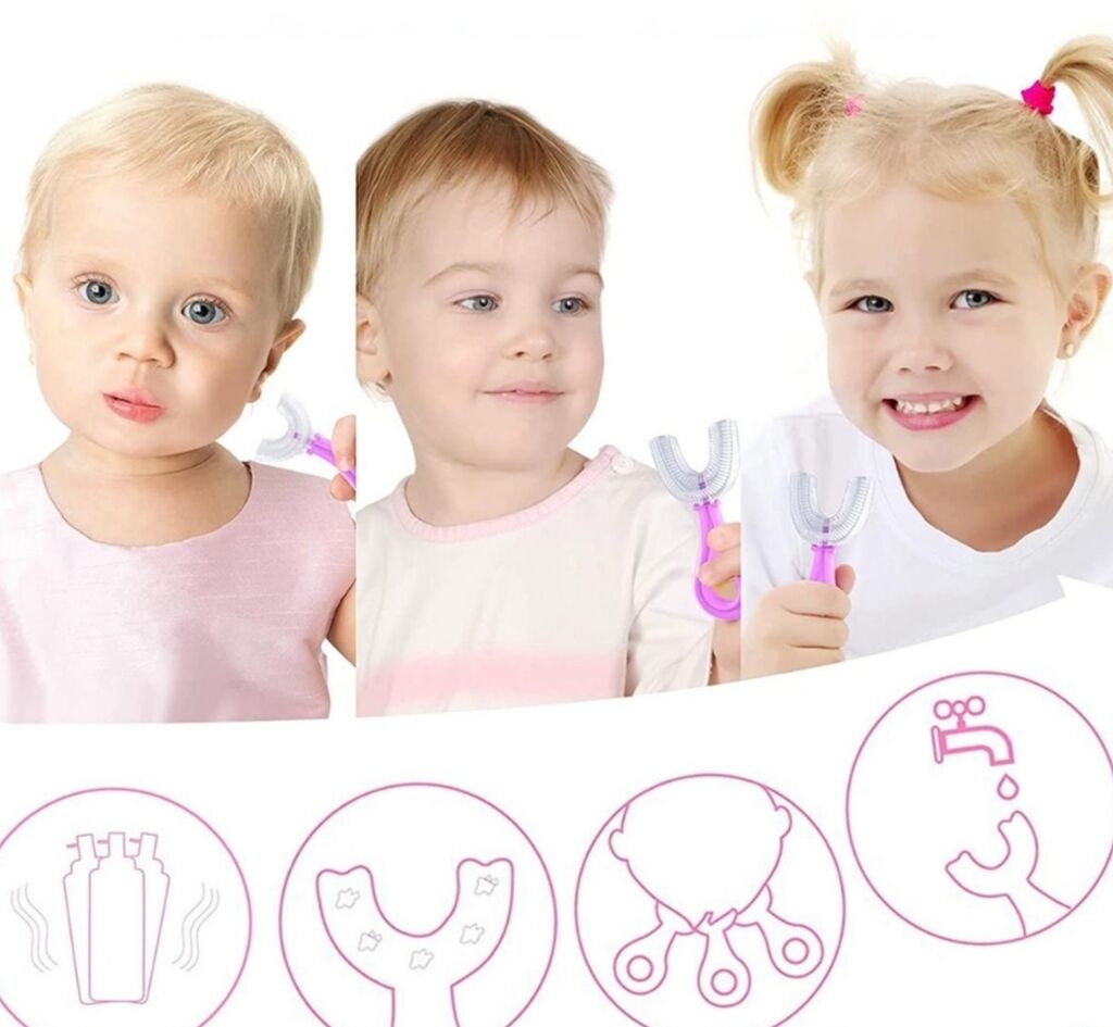 Polukružna kružna oblik U silikonska četkica za zube za decu ili kako