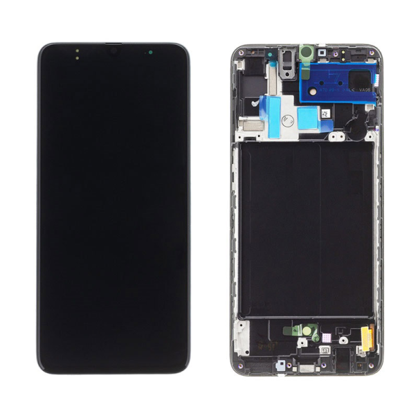 LCD za Samsung A70/ A705F + Touch Screen (OLED) crni WITH FRAME (REGULAR SIZE) FULL ORG (China)