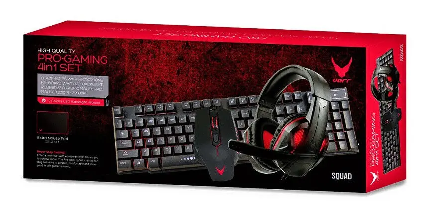 Varr Gaming set VG4IN1SET01, 4u1, Crni