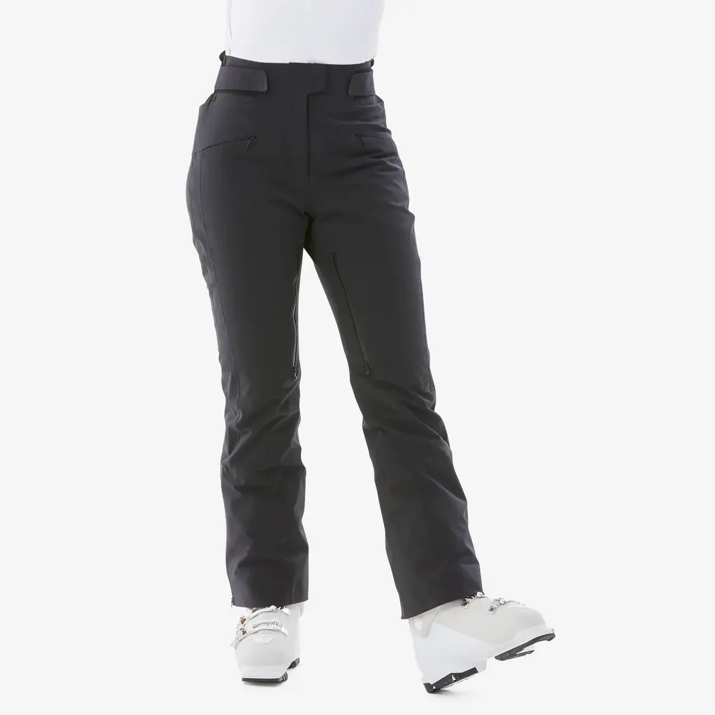 Crne ženske tople i prozračne pantalone za skijanje 900