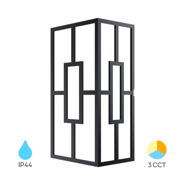 Zidna svetiljka VENETO 10W 3u1 crna IP44