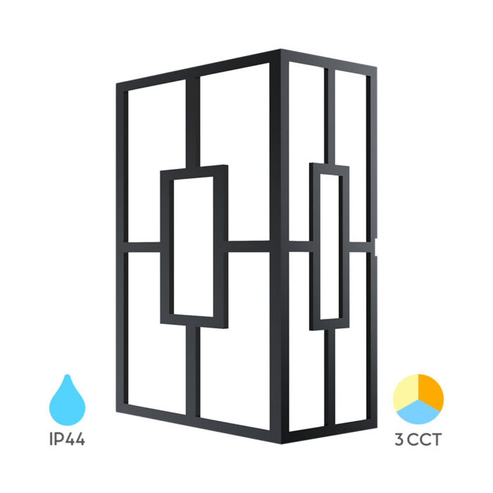 Zidna svetiljka VENETO 20W 3u1 crna IP44