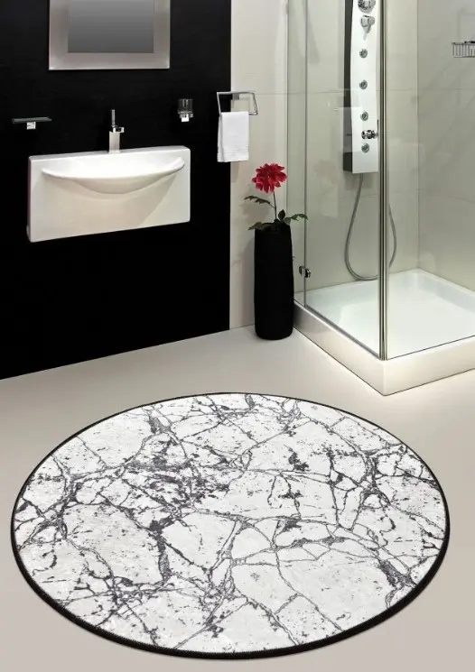 L'essentiel Maison Kupatilski otirač Marble, 140cm, Belo-crni