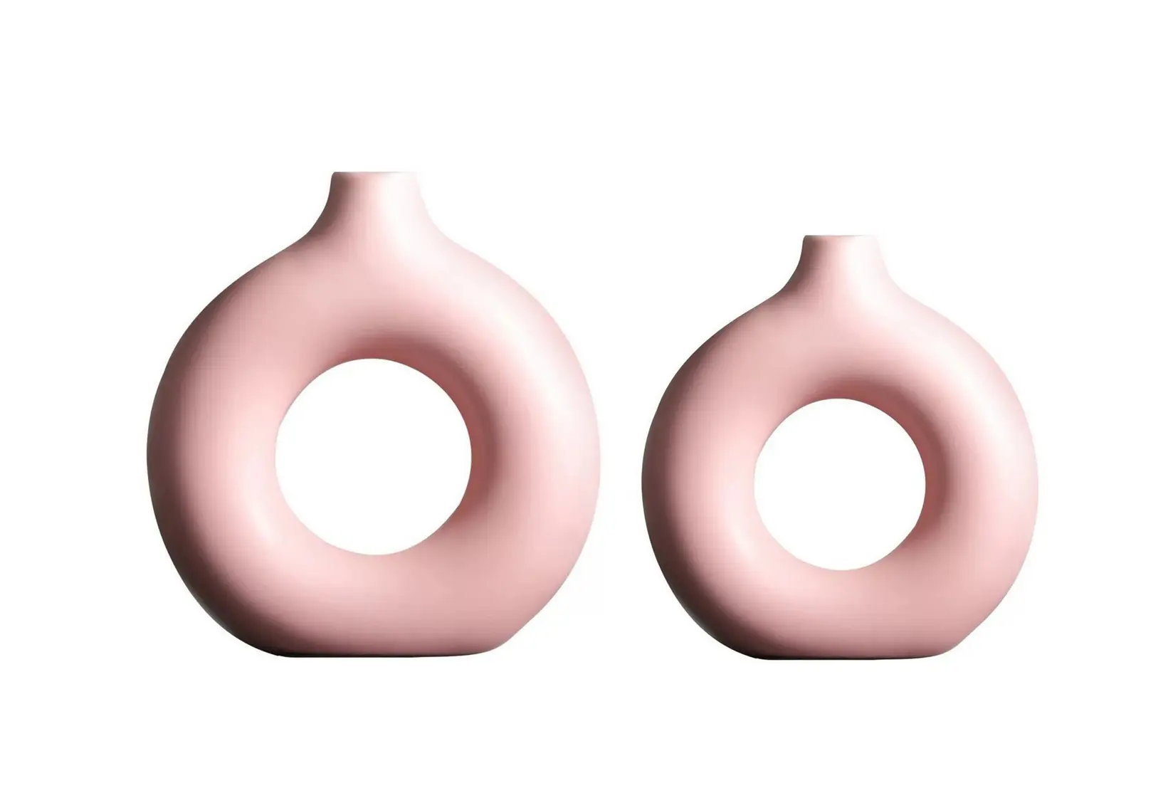 Aberto Design Set vaza Iskandinav Halka, 15x4x20cm, 15x4x16cm, 2 komada, Roze