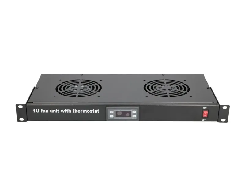 MAXPRO LINE Ventilacioni panel-polica, dva ventilatora i termostat, 1U
