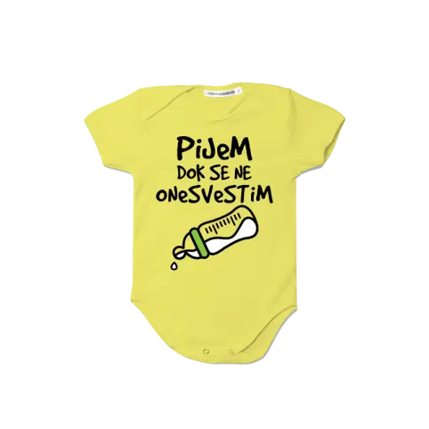 Bodi za bebe Pijem dok se ne onesvestim cs3182, Žuti