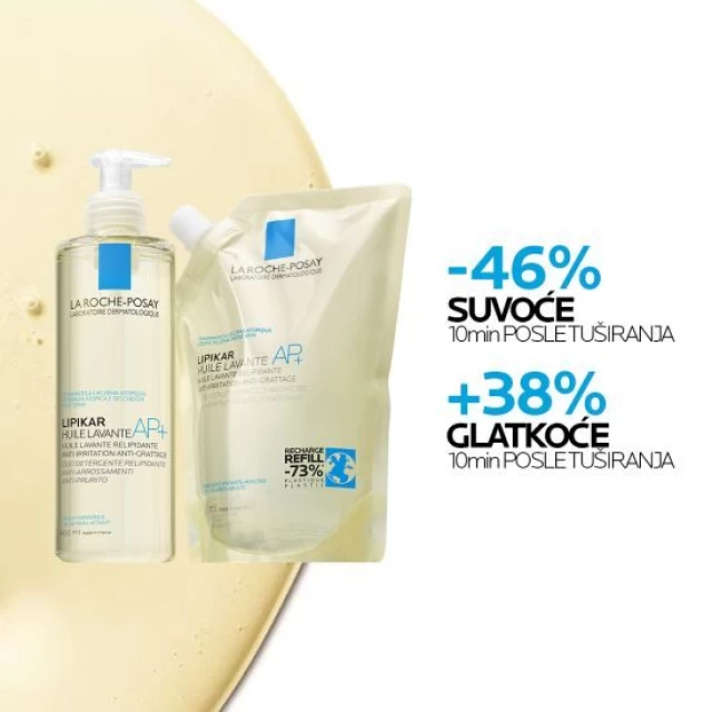 LA ROCHE-POSAY LIPIKAR HUILE LAVANTE AP+ ULJE ZA TUŠIRANJE OBOGAĆEN LIPIDIMA 400ML + 50% POPUSTA NA REFILL PAKOVANJE 400ML