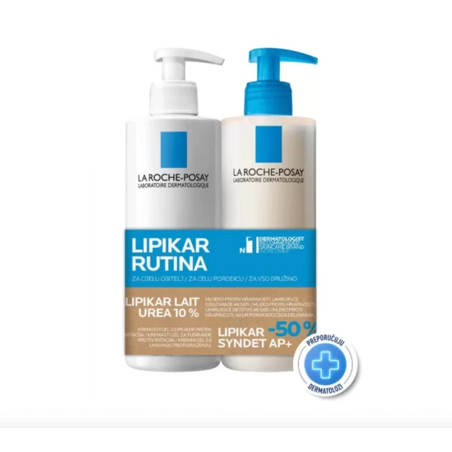 LA ROCHE-POSAY LIPIKAR UREA 10% 400 ml + LIPIKAR SYNDET AP+ 400ML