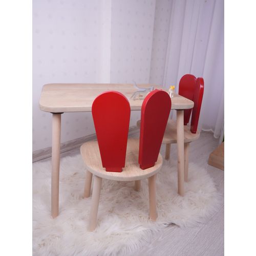 Bunny Two Chair Set - Red, Brown Red Brown Kid's Table Set