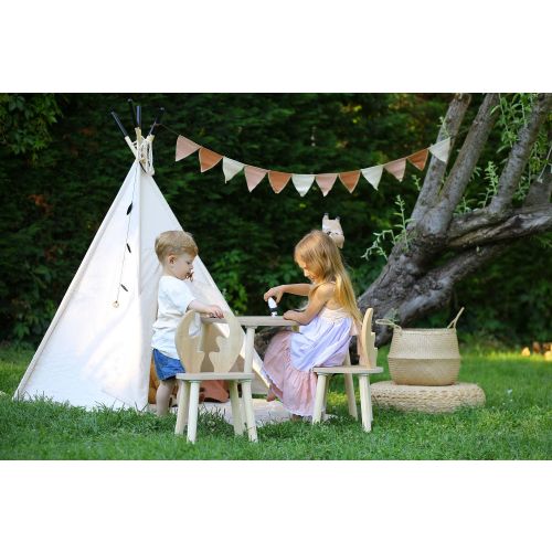 Deer Two Chair Set - Brown Brown Kid's Table Set