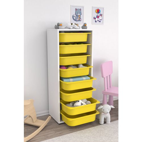 Cara 8N - White, Yellow White Yellow Multi Purpose Cabinet