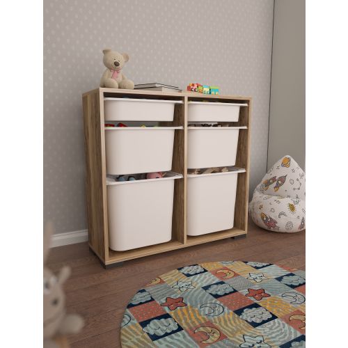Carla - Walnut, White Walnut White Multi Purpose Cabinet