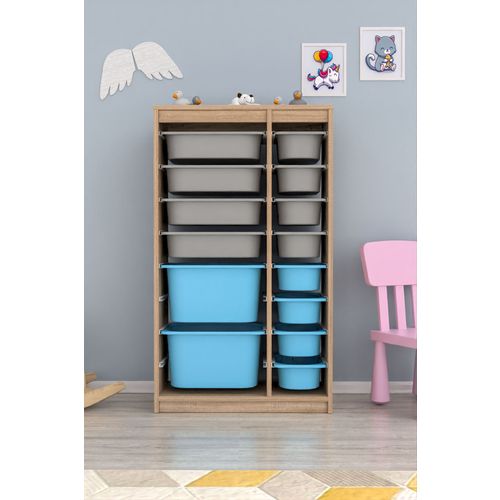 Montana Xs 2D4N8U - Sonomo, Grey, Blue Sonomo Grey Blue Multi Purpose Cabinet