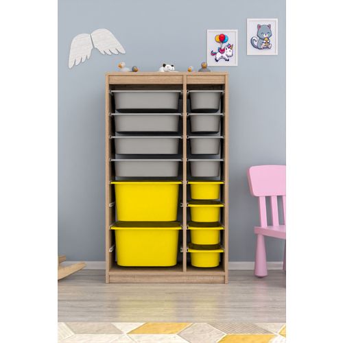 Montana Xs 2D4N8U - Sonomo, Grey, Yellow Sonomo Grey Yellow Multi Purpose Cabinet