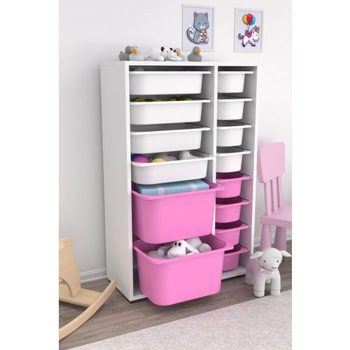 Rine 2D4K8U - White, Pink White Pink Multi Purpose Cabinet