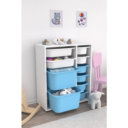 Zen 2D2K6U - White, Blue White Blue Multi Purpose Cabinet