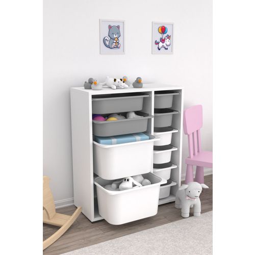Zen 2D2K6U - White, Grey v3 White Grey Multi Purpose Cabinet