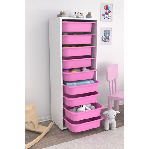 Zola 9N - White, Pink White Pink Multi Purpose Cabinet
