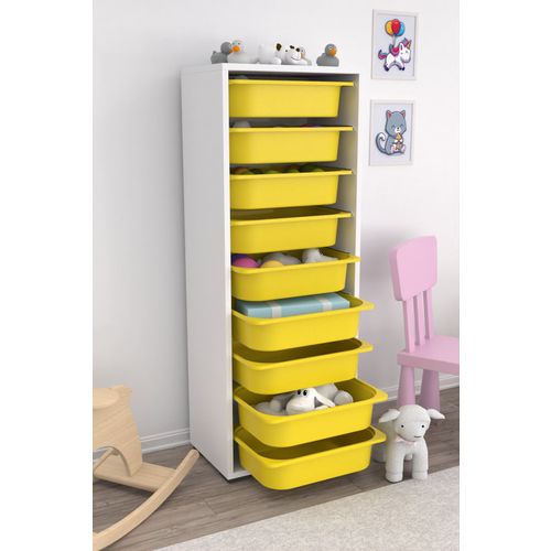 Zola 9N - White, Yellow White Yellow Multi Purpose Cabinet